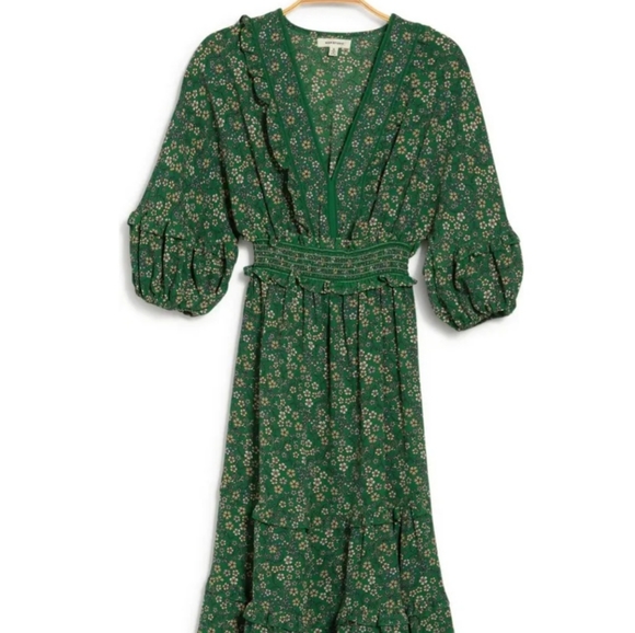 Max Studio | Dresses | Max Studio Large Green Smocked Dress | Poshmark